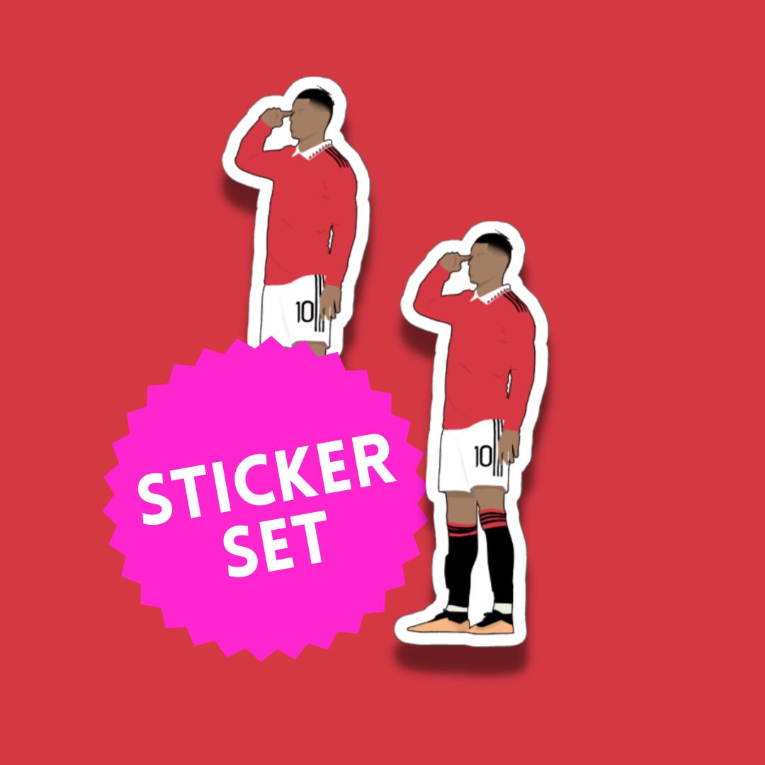 Marcus Rashford Minimalist Sticker Set Choose Your Set Size: 2, 3, or 4 ...