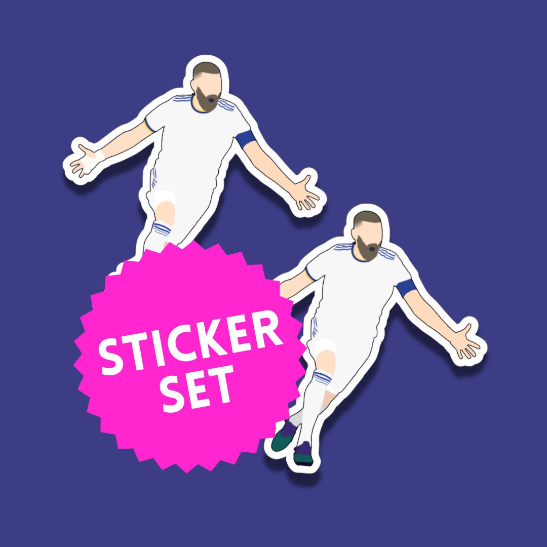 Karim Benzema Minimalist Sticker Set Choose Your Set Size: 2, 3, or 4 ...