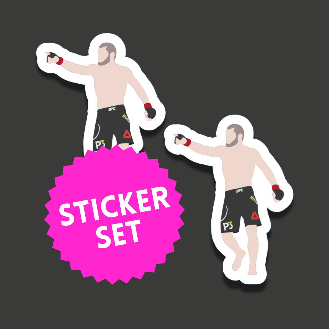 Khabib Nurmagomedov Minimalist Sticker Set Choose Your Set Size: 2, 3 ...