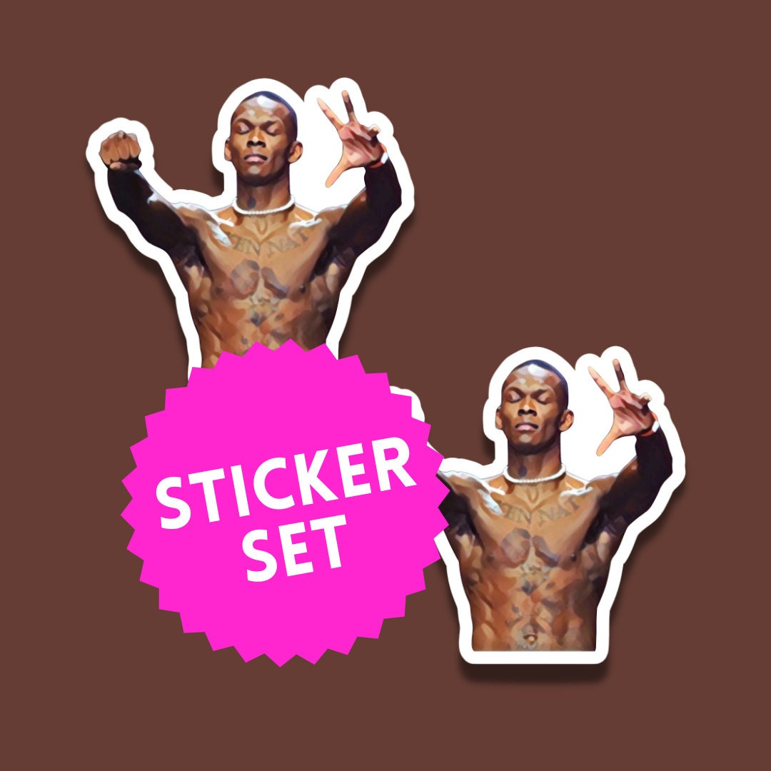 Israel Adesanya Sticker Set UFC Middleweight Champ 3 Inches in Height ...