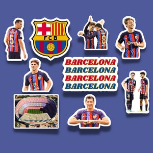 Barcelona FC Sticker Pack 9 Pack of Stickers, Gavi, Sergio Busquets, De ...