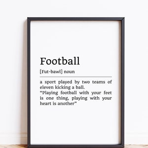 FOOTBALL DEFINITION PRINT Football Prints Football Wall - Etsy
