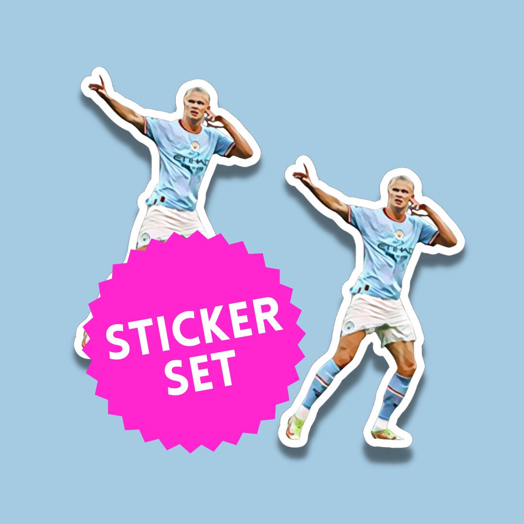 Erling Haaland Sticker Set Choose Your Set Size: 2, 3, or 4 Stickers ...