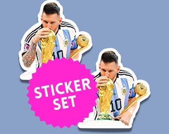 Leo Messi Mirror GOAT Miami Glossy Sticker 3, Water Resistant Laptop ...