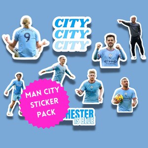Manchester City Sticker Pack 9 Pack of Stickers, Haaland, Grealish ...