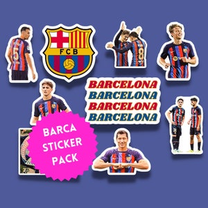 Barcelona FC Sticker Pack 9 Pack of Stickers, Gavi, Sergio Busquets, De ...