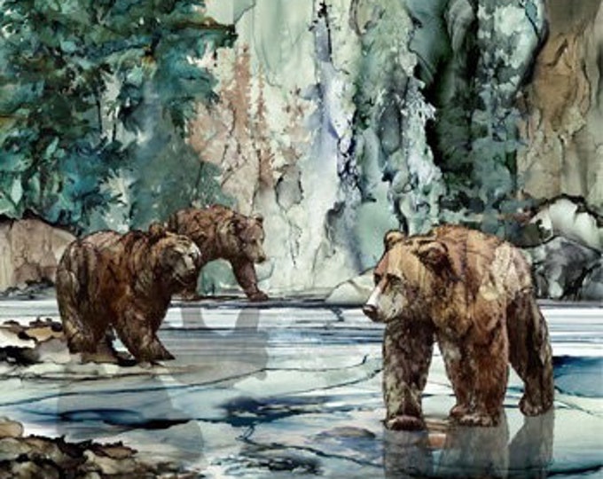 Northern Peaks Grizzly Bear Panel - per Panel (32"x43") - by Deborah ...