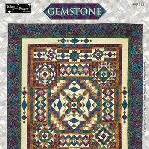 Gemstone - Quilt PATTERN - by Wing and a Prayer - Finished Size- Queen- 92" X 108", King- 108 ...