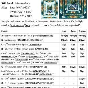 Viewpoint Quilt KIT by Patti's Patchwork Queen Size in Light Version Features Cedarcrest Falls ...