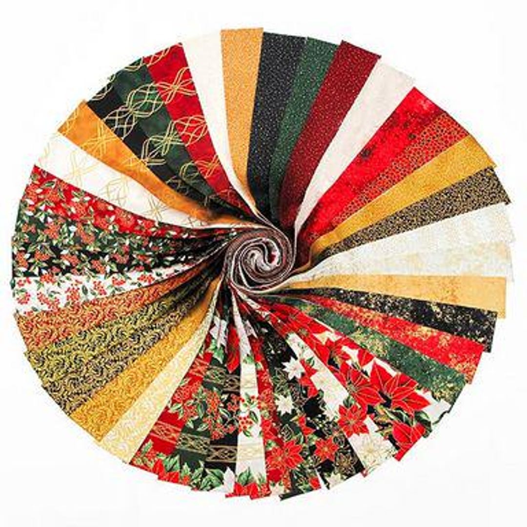 Jingle Pops by Hoffman – Gold - Jelly Roll - (40) 2 1/2" Strips - Jp12 ...