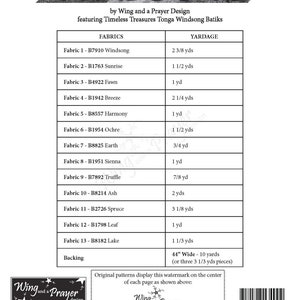 Windsong - Quilt PATTERN - by Wing and a Prayer - 108" X 108" - WP 232 ...