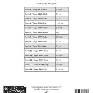 Lush - Quilt PATTERN - by Wing and a Prayer - 108" X 108" - WP 194 - Etsy