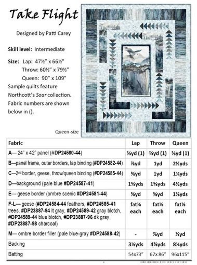 Take Flight - Quilt PATTERN - by Patti's Patchwork - Multiple Sizes ...