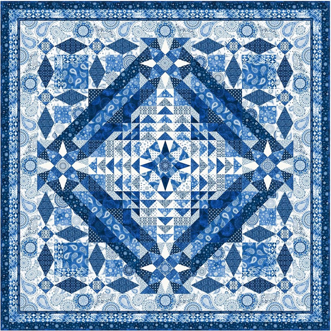 Indigo Splash - BOM Quilt KIT - Featuring Indigo Splash by Dina June ...