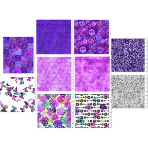 Purple Appeal - HALF YARD Bundle - (10) Half Yards From in the Beginning Collections: Groovy ...