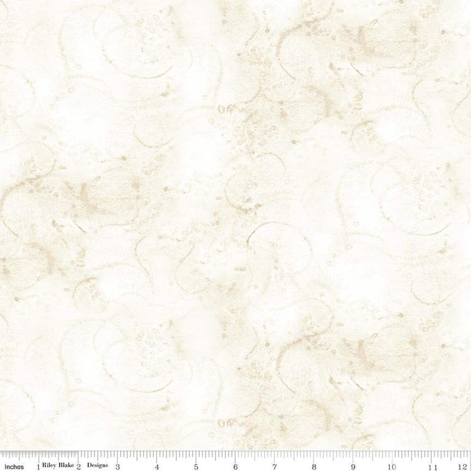 Painter's Watercolor Swirl Aged White - per Yard - by J. Wecker Frisch ...