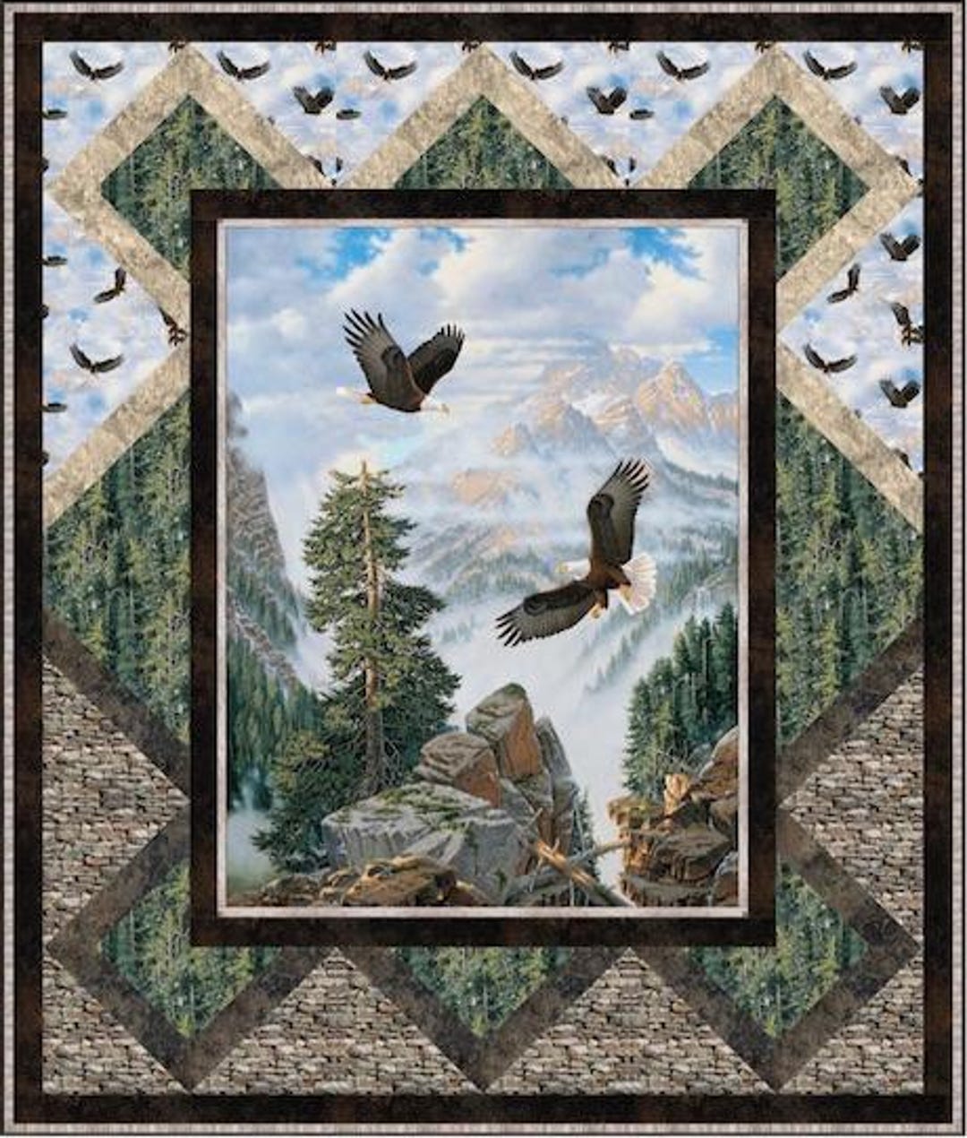 Morning Flight - Quilt PATTERN - Pine Tree Country Quilts - 55.5" X 65. ...