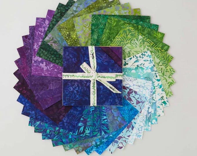 Floral Fun Batiks Stamps - Charm Pack - (42) 5” Squares - by Island ...