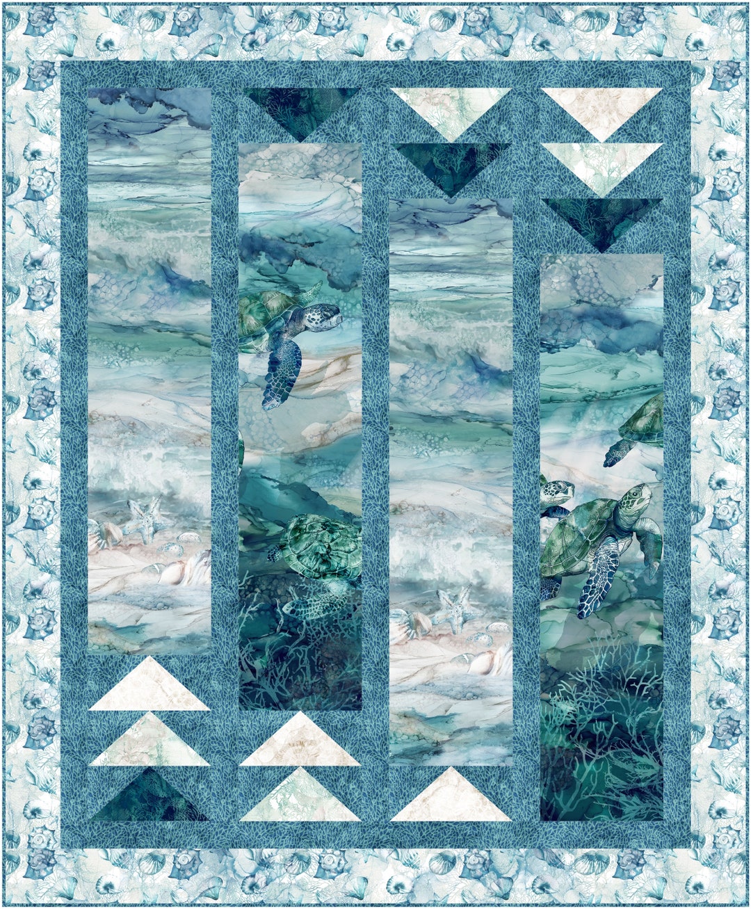 Ingots Quilt KIT Featuring Sea Breeze Fabric by Northcott Pattern by ...