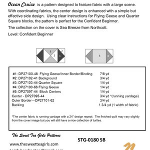 Ocean Cruise - Quilt PATTERN - the Sweet Tea Girls Patterns - 42" X 54 ...