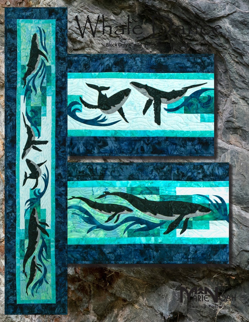 Whale Dance PATTERN - by Marie Noah at Northern Threads - Whales, Ocean ...
