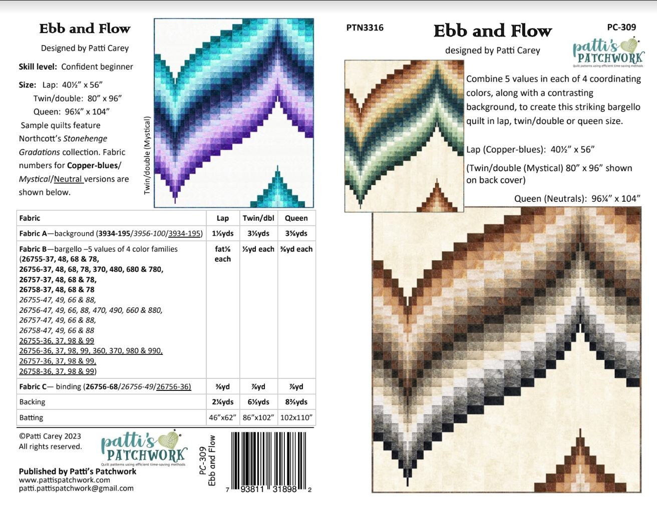 Ebb and Flow - Quilt PATTERN - by Patti's Patchwork - Multiple Sizes ...