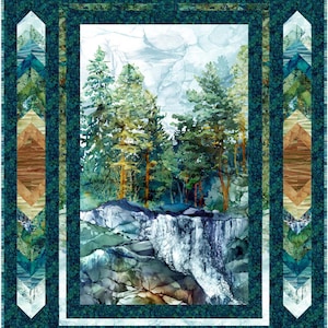 Viewpoint Quilt KIT by Patti's Patchwork Queen Size in Light Version Features Cedarcrest Falls ...
