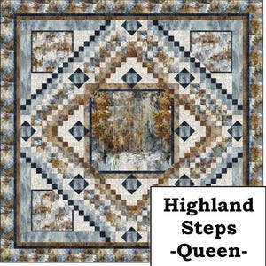Highland Steps - Quilt KIT - Wall OR Queen - Pattern, Pine Tree Country ...