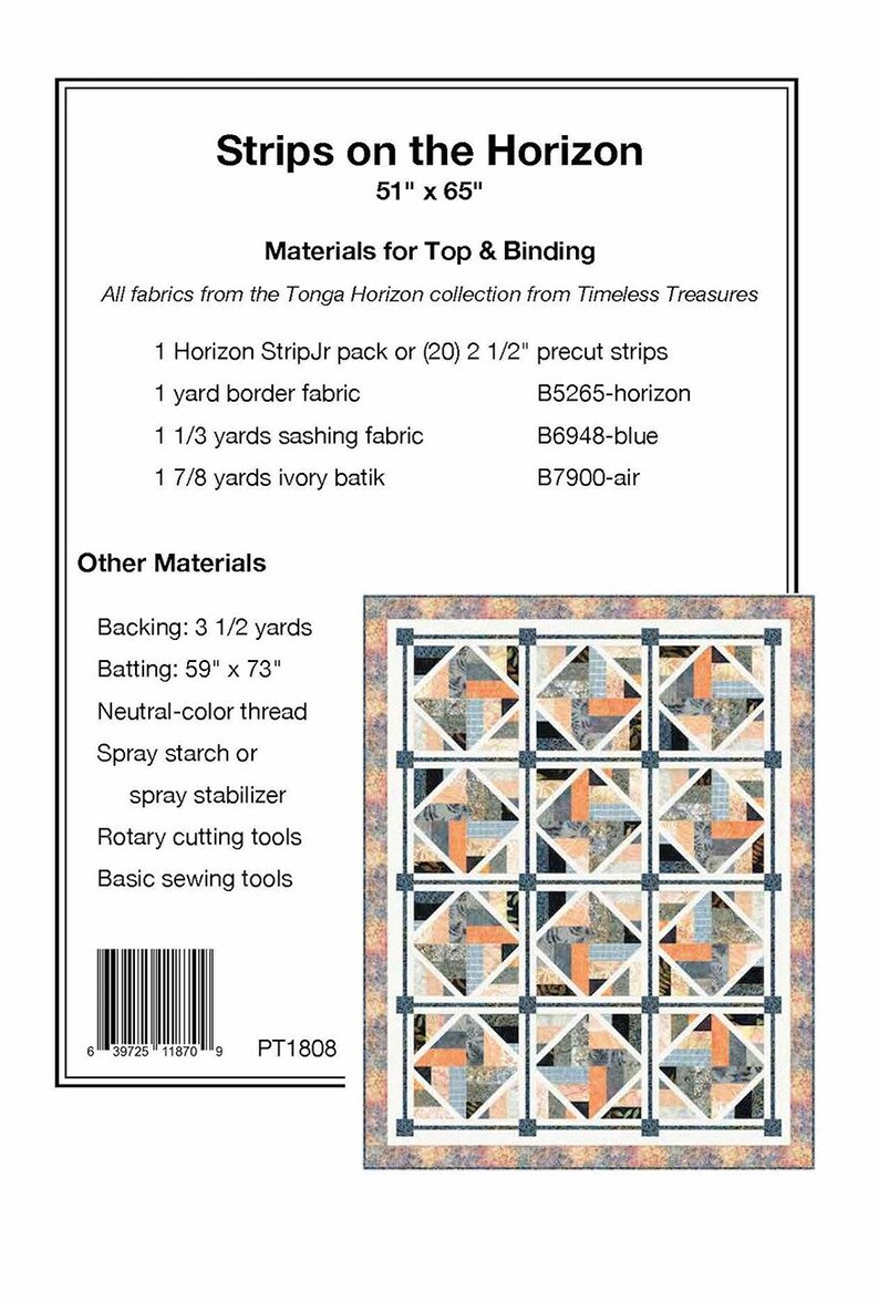 Strips on the Horizon - Quilt PATTERN - by Sandy Boobar & Sue Harvey ...