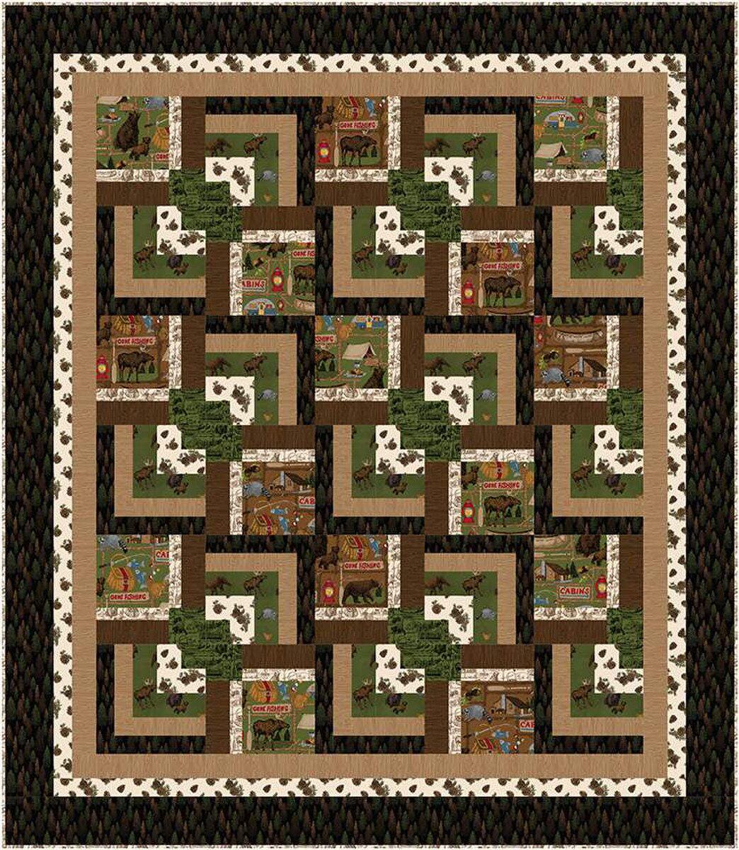 Cabin in the Pines - Quilt PATTERN - Pine Tree Country Quilts - 60" X ...