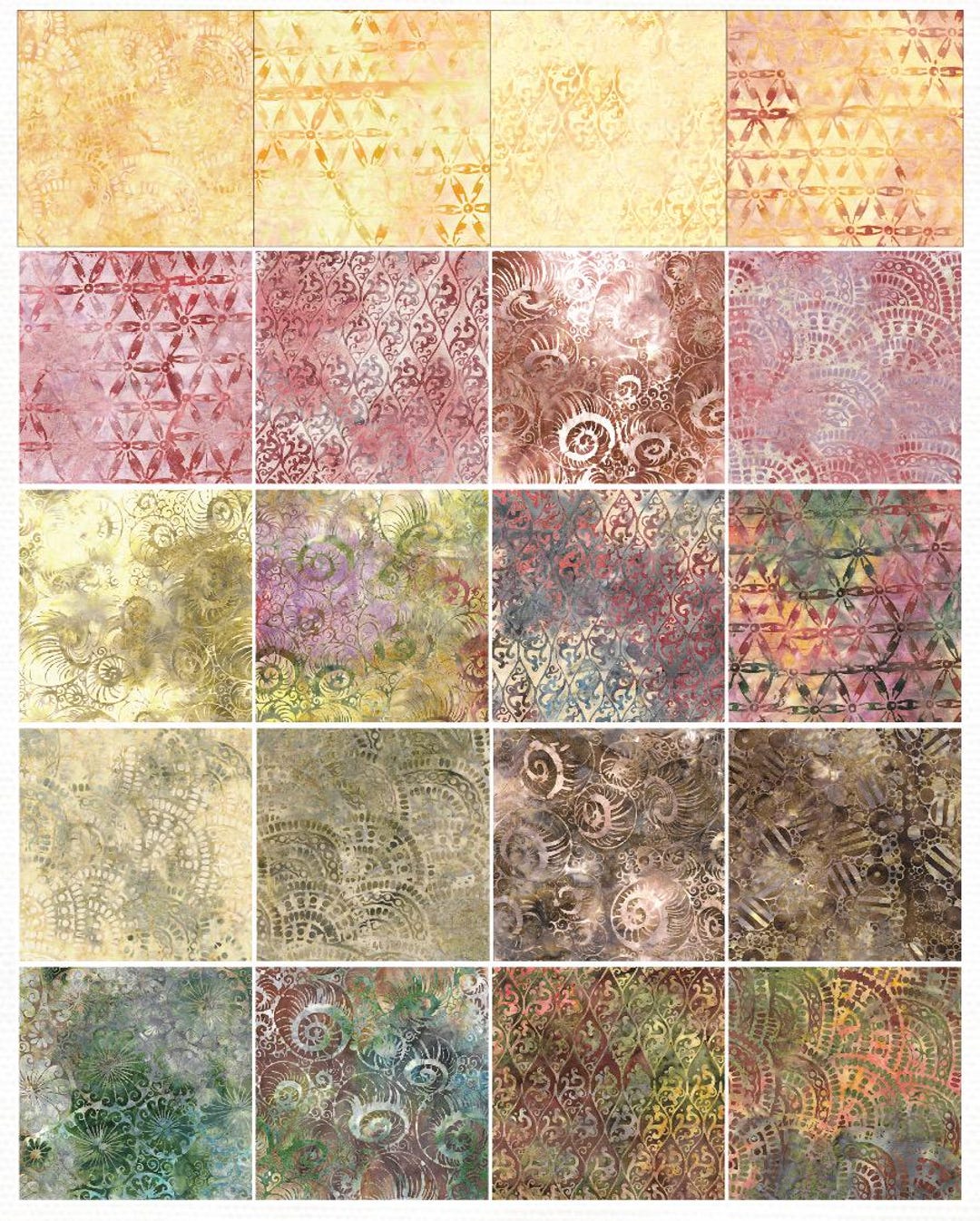 Peach Blossom Batiks - Layer Cake - (42) 10" Squares - Stacker - by ...
