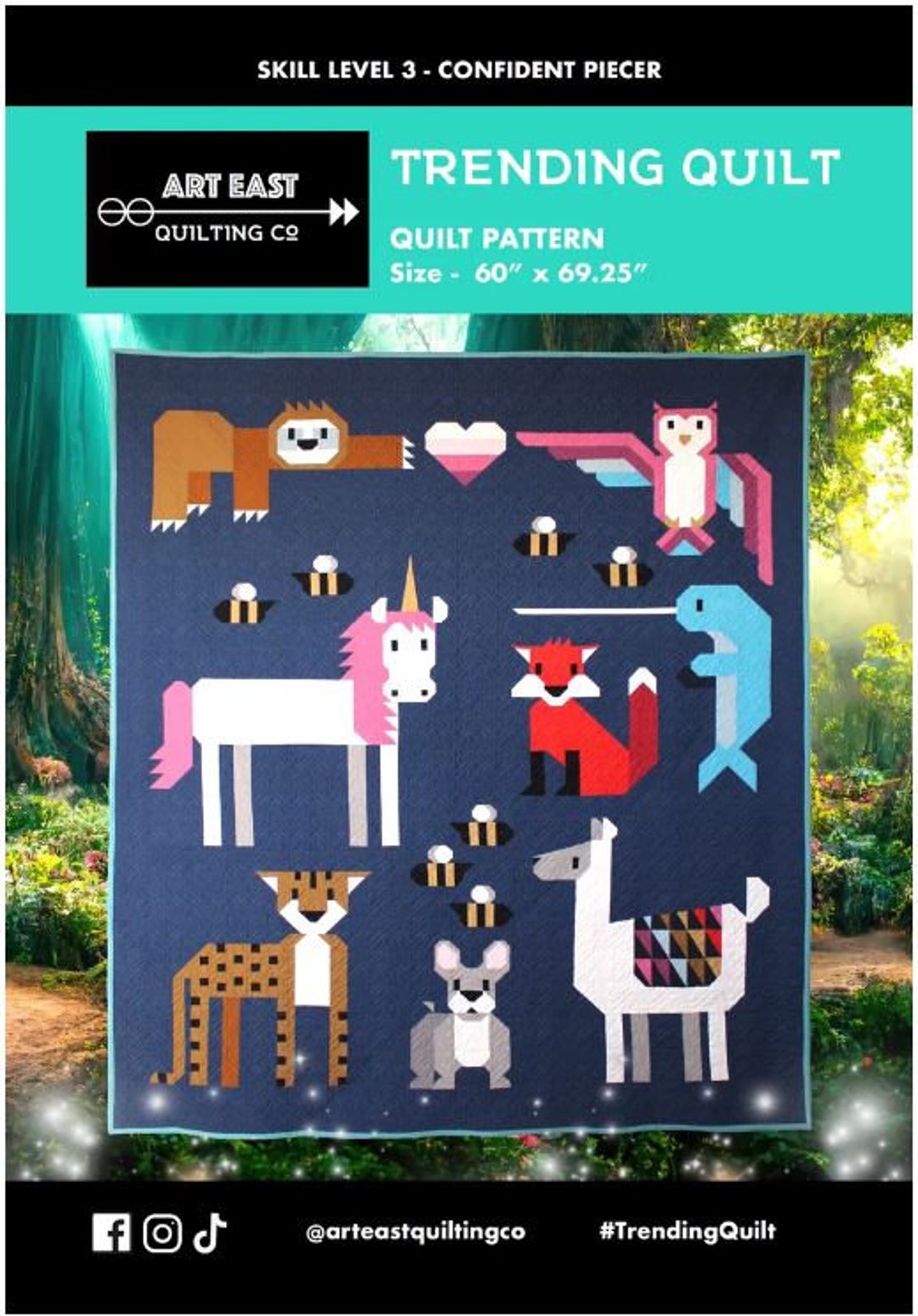 Trending Quilt Pattern Booklet - by Art East Quilt Company - 60" X 69. ...