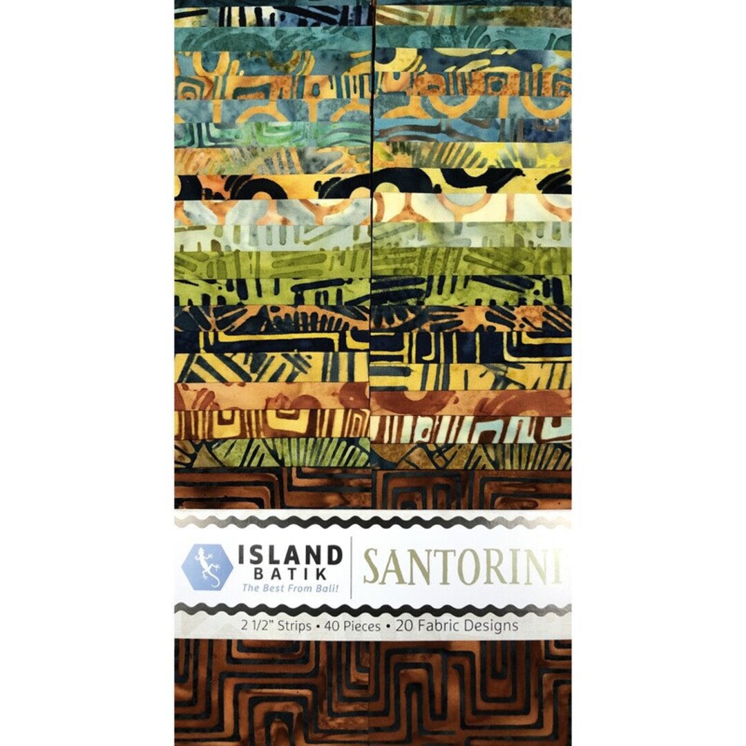 Santorini Batiks Strip Pack Jelly Roll 40 2 1/2 Strips by Island Batik ...