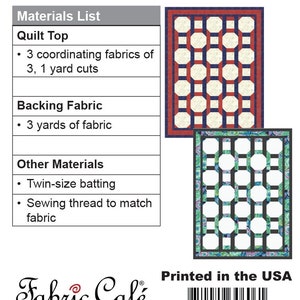 Chain Reaction - 3 Yard Quilt Pattern - by Fran Morgan of Fabric Cafe ...