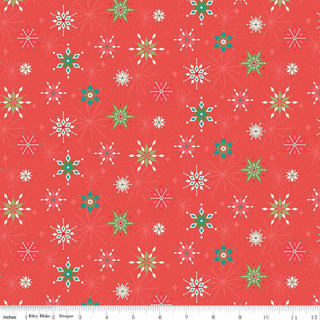 Winter Wonder - Snowflakes Red - by Heather Peterson for Riley Blake ...