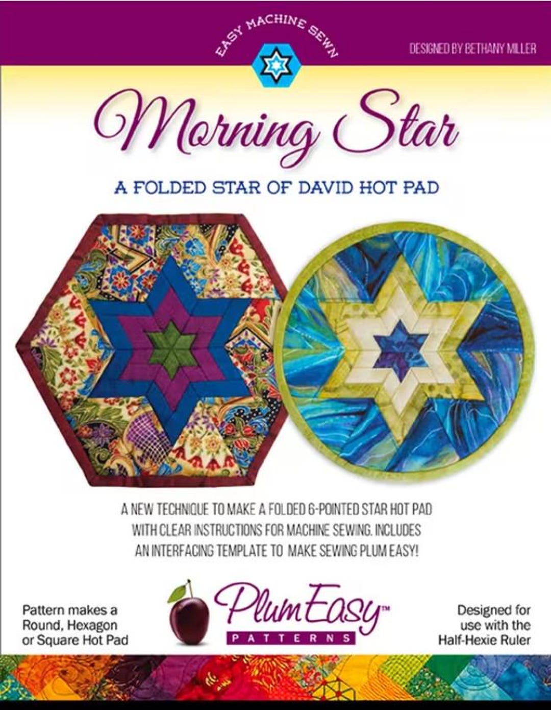 Morning Star Hot Pad PATTERN With Interface Template - Folded Star Hot ...
