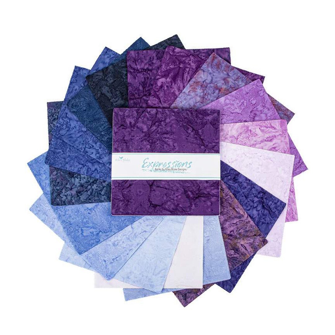 Expressions Batiks Shades of Purple 10" Stacker - Batik Layer Cake - 10 ...