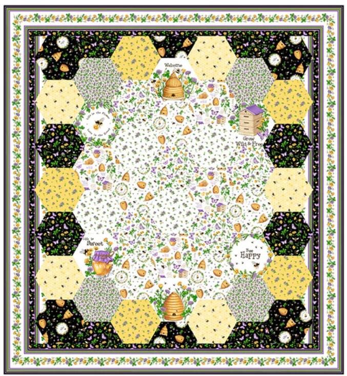 Super Honey Beehive - Quilt PATTERN - by Kissed Quilts - 63" X 69 ...