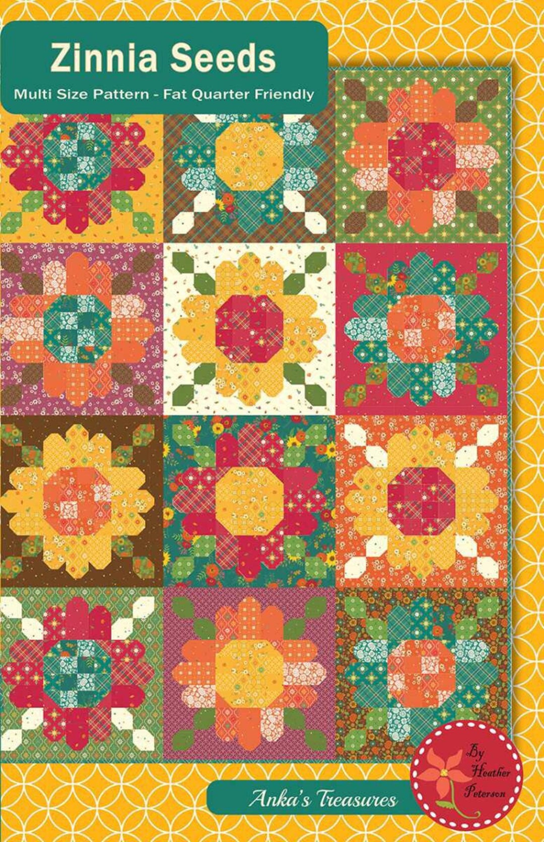 Zinnia Seeds - Quilt PATTERN - by Heather Peterson of Anka's Treasures ...