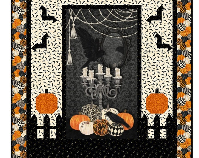 Batty Night - Quilt KIT W/ Candelabra RAVEN Panel & Northcott's Hallow ...