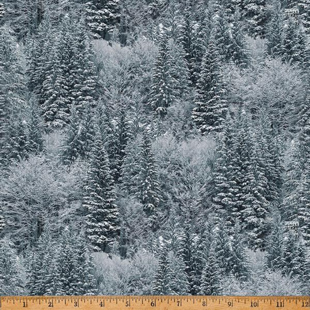 Off the Grid - Trees - Yardage - Hoffman Fabrics - Winter, Digital ...