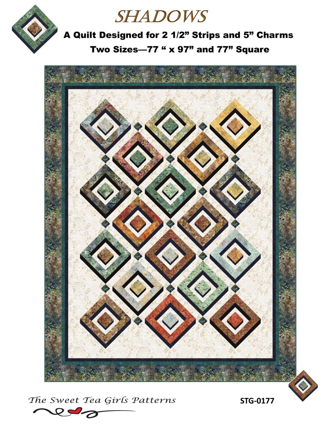Shadows - Quilt PATTERN - by Sweet Tea Girls - 77"x97" or 77" Square ...