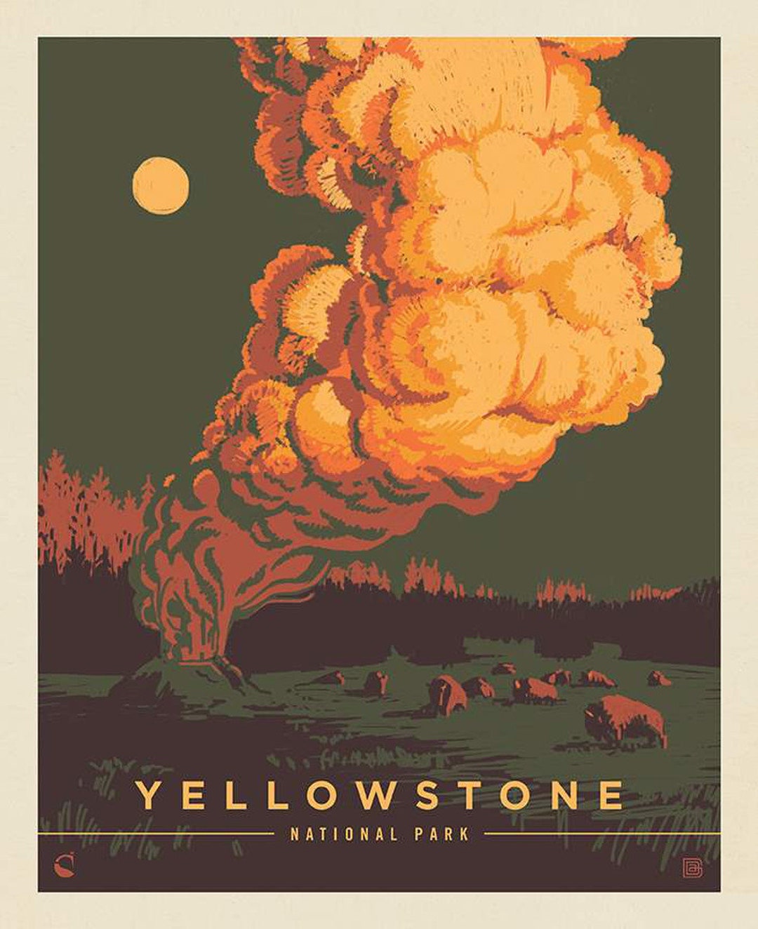 National Parks Yellowstone Poster Panel - per 36" PANEL - by Anderson ...