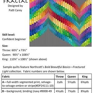 Fractal - Quilt PATTERN - by Patti's Patchwork - Bargello - Multiple ...