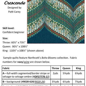 Crescendo - Quilt PATTERN - by Patti's Patchwork - Multiple Sizes ...