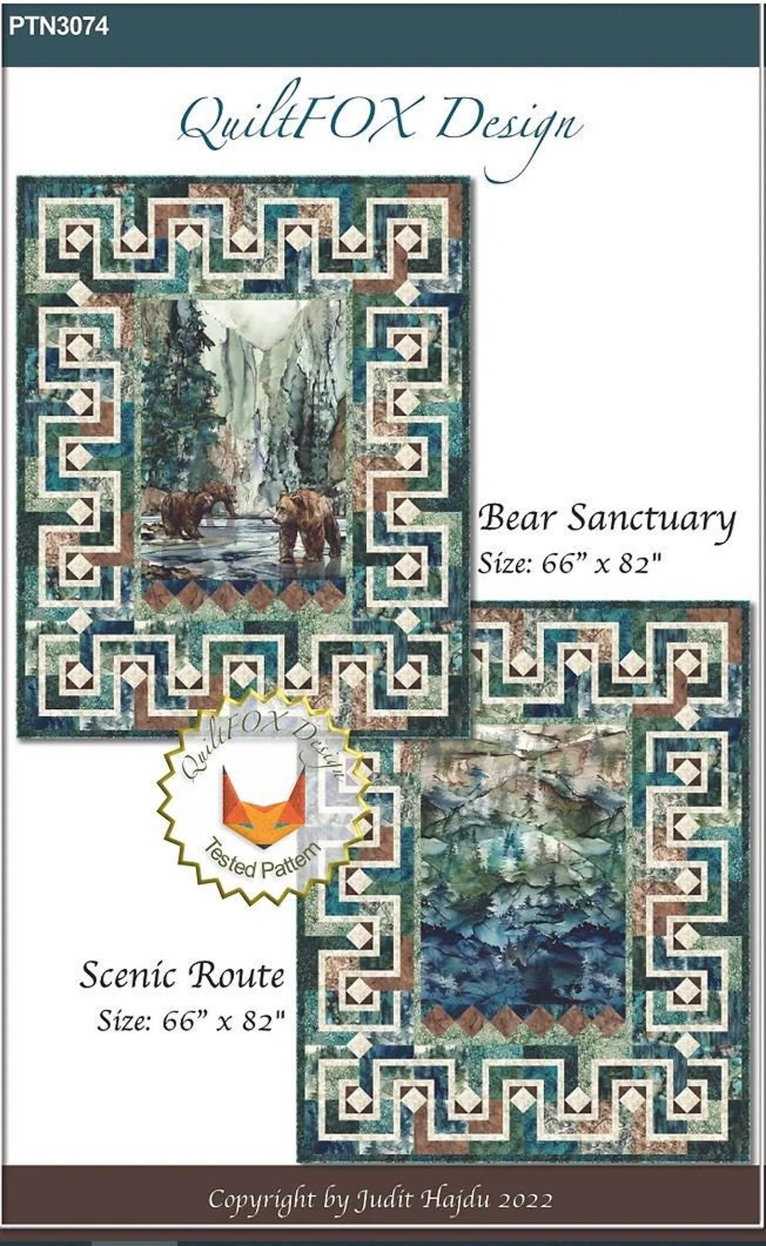 Bear Sanctuary / Scenic Route - Quilt PATTERN - Byquiltfox Design ...