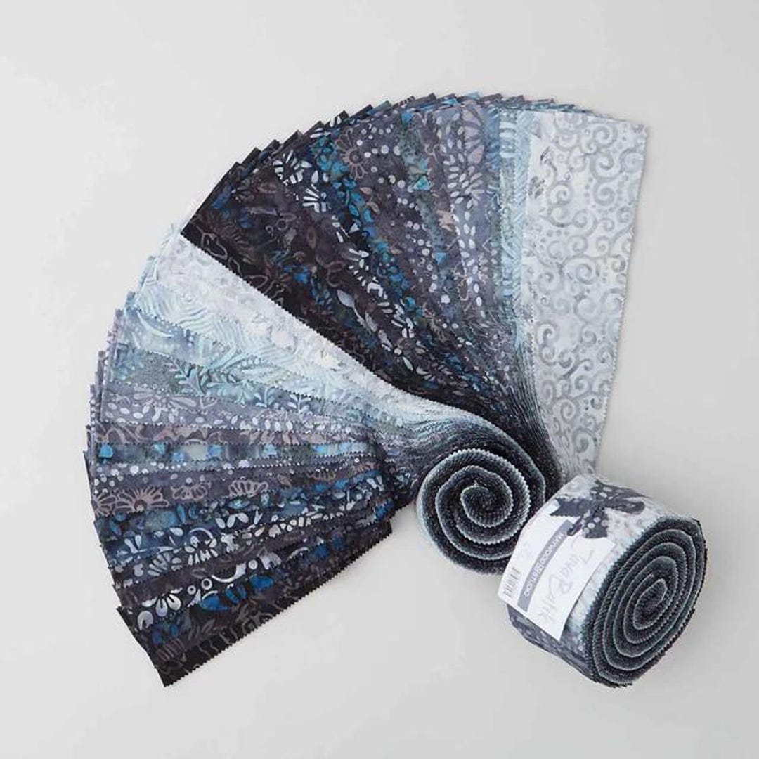Java Batiks Stone Strips - Jelly Roll - (40) 2.5" Strips - by Maywood Studios - Shades of Gray ...