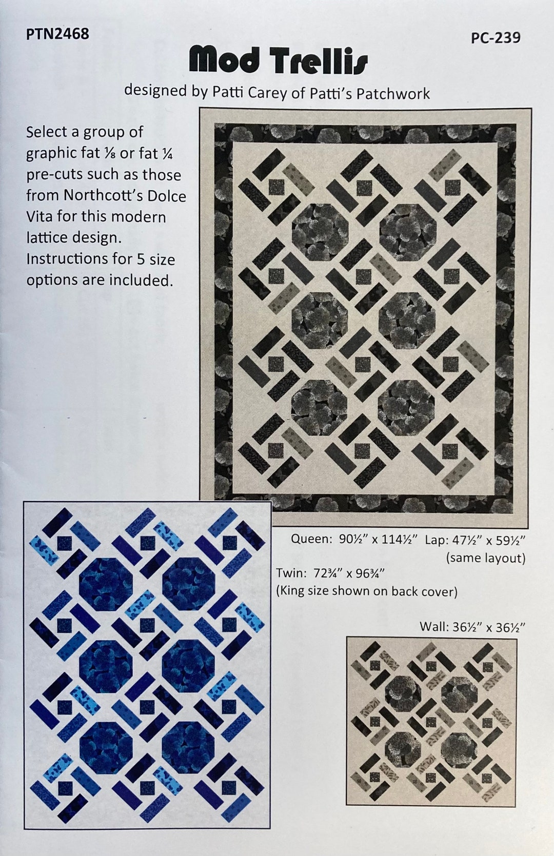 Mod Trellis - Quilt PATTERN - by Patti Carey of Patti's Patchwork ...