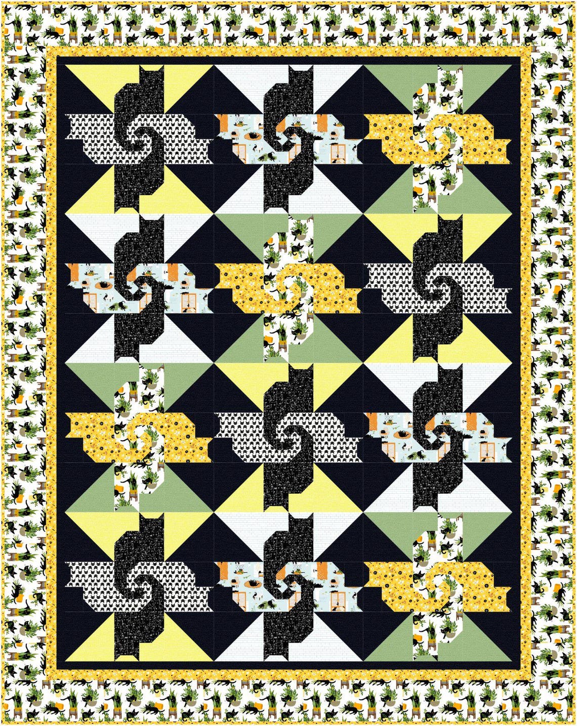 Cats in the Kitchen - Quilt PATTERN - by the Fabric Addict - 3 Sizes ...