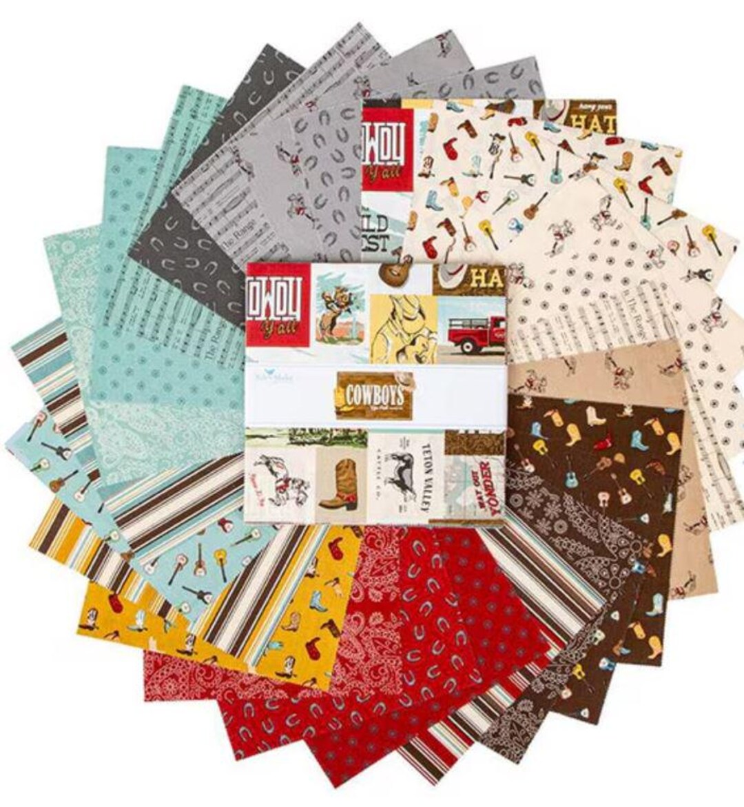 Cowboys - Layer Cake - (42) 10" Squares - Stacker - by Echo Park Paper ...